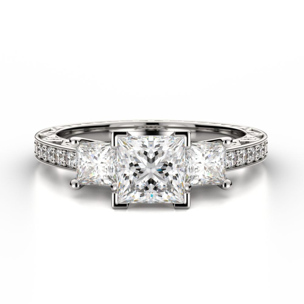 Princess Cut Trilogy Engagement Ring – Monty Adams Jewellery
